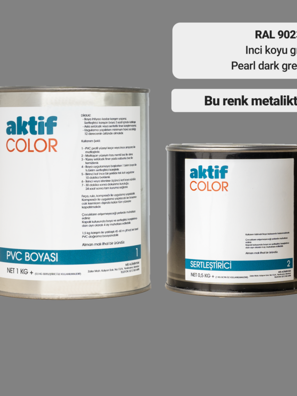 RAL 9023 – Inci Koyu Gri / Aktif Color Pvc Boyası (Pimapen Boyası) 1,5 ...